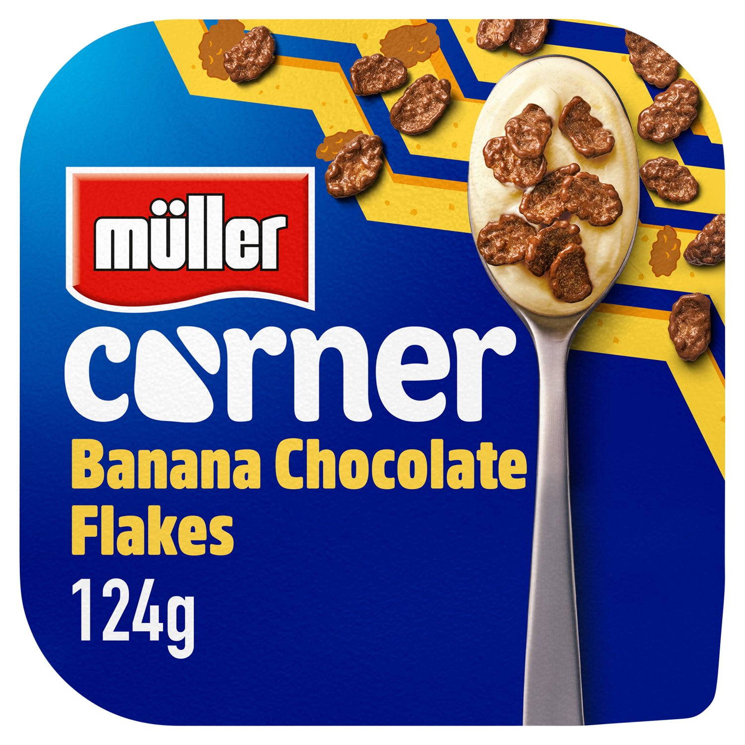Muller Corner Banana Chocolate Flakes Yogurt (124 g) - Storefront EN