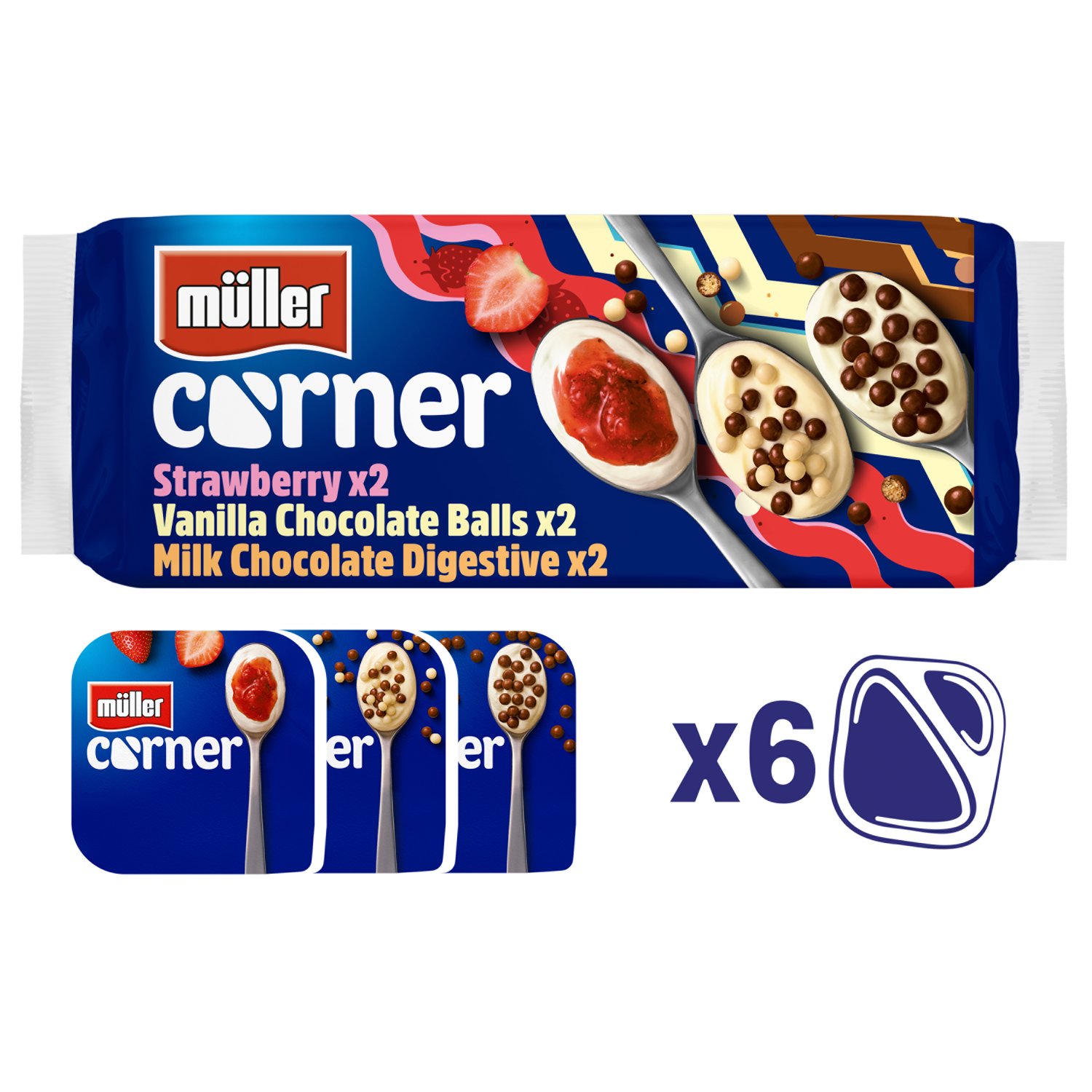 Muller Corner Strawberry, Vanilla Choc Balls and Milk Chocolate ...