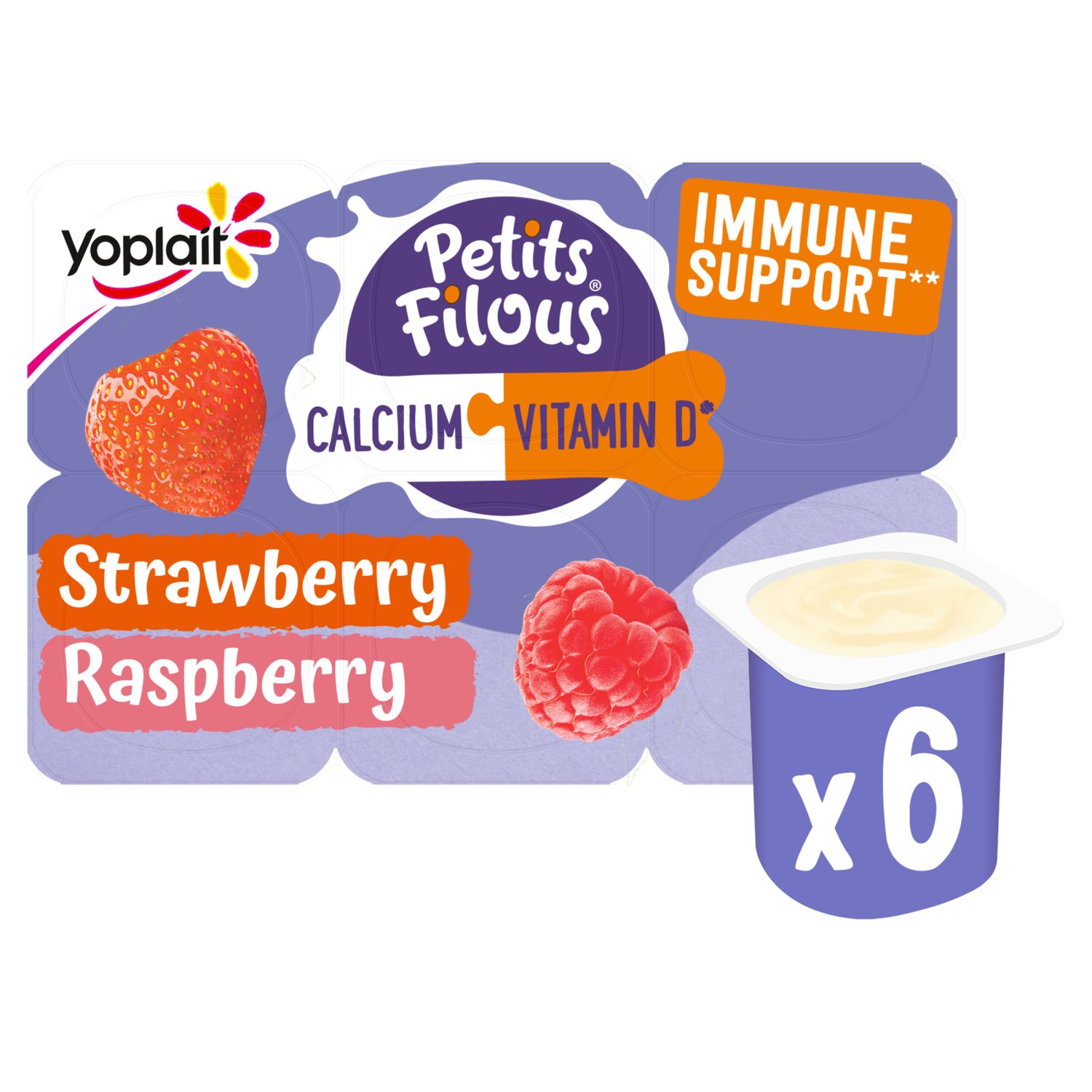 Yoplait Petits Filous Strawberry & Raspberry 6 Pack (47 g) - Storefront EN