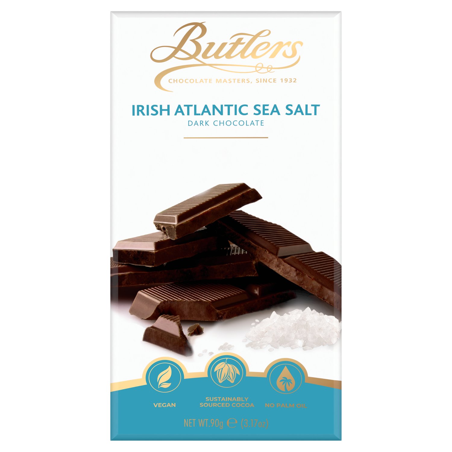 Butlers Irish Atlantic Sea Salt Dark Chocolate Bar (90 g) - Storefront EN