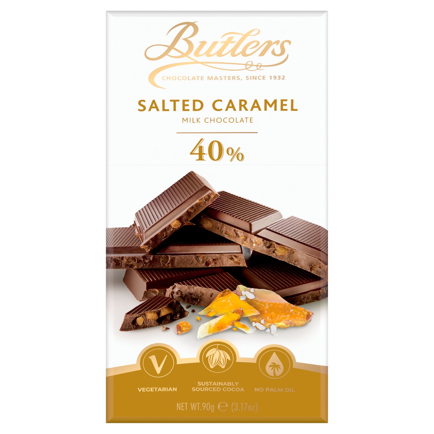Butlers Salted Caramel Milk Chocolate 40% Bar (90 g) - Storefront EN