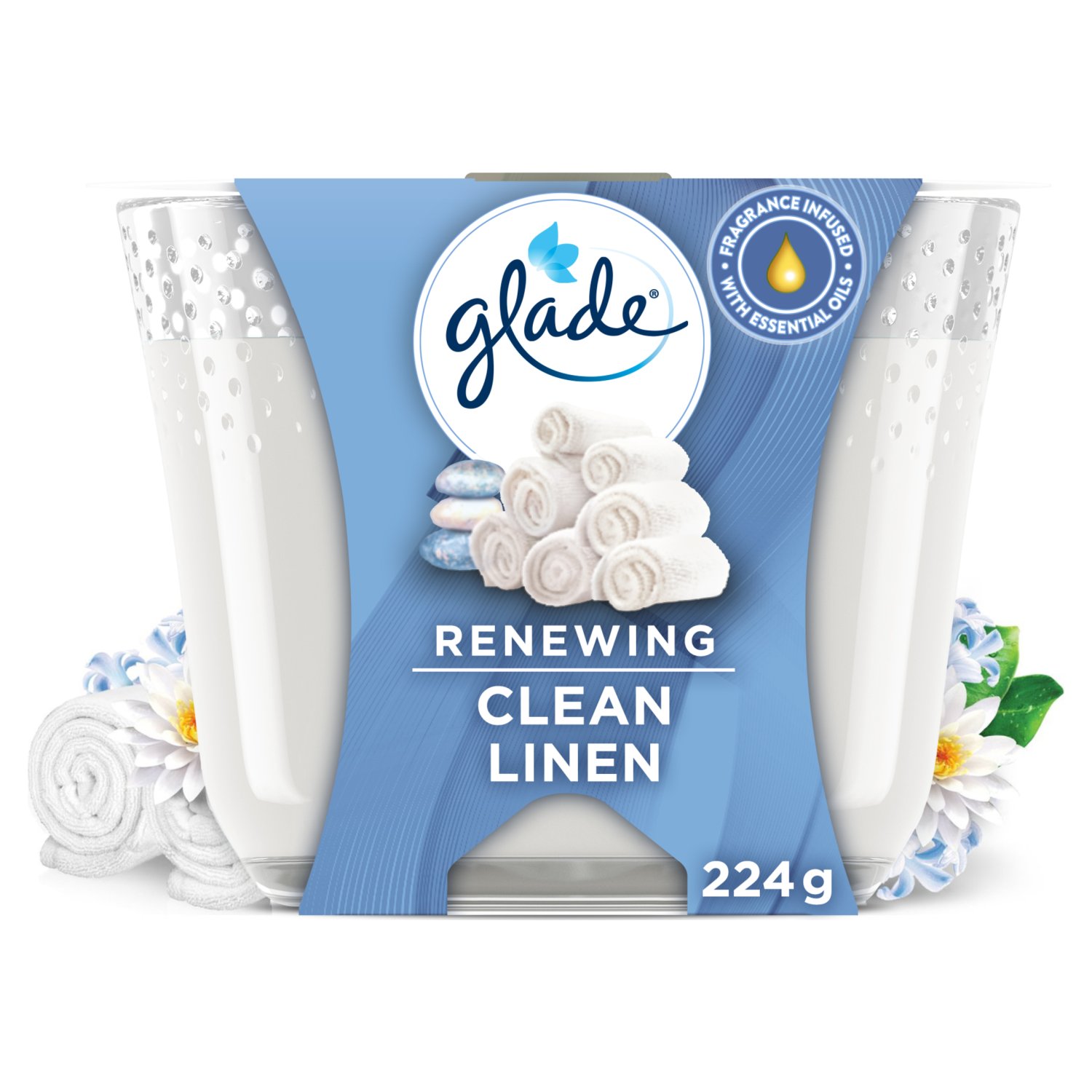 Glade Pure Clean Linen Candle (224 g) - Storefront EN