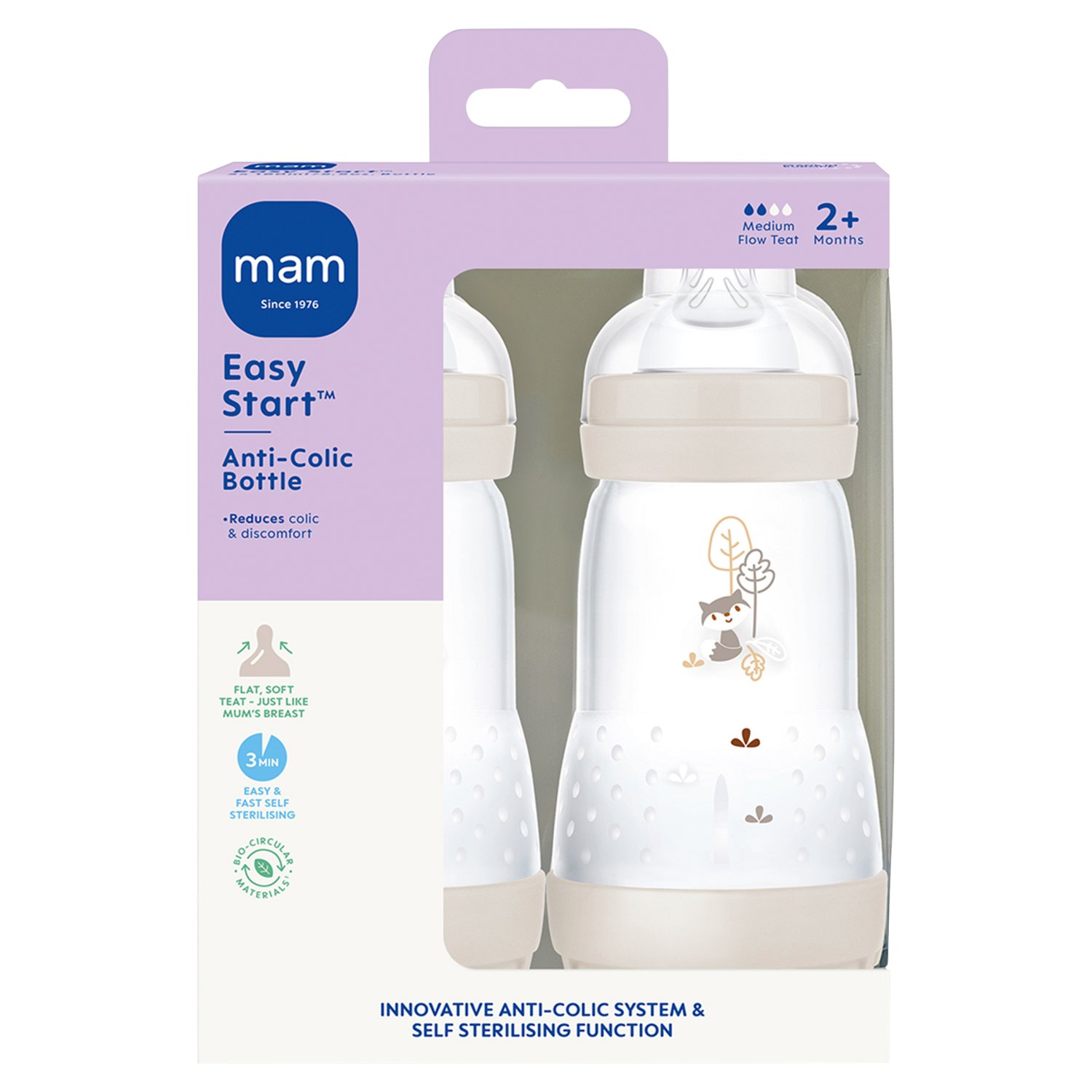 MAM Easy Start Anti-colic Bottle 2 Pack 2+ Months (1 Piece) - Storefront EN