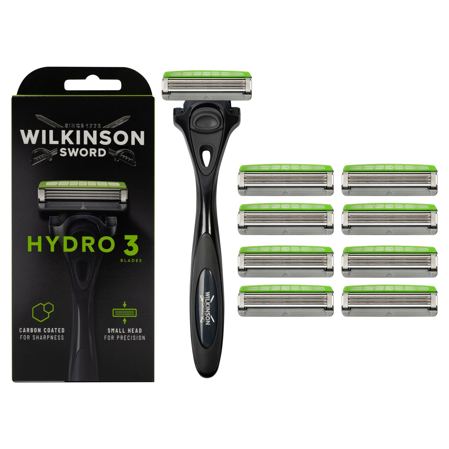 Wilkinson Sword Hydro 3 Value Pack Handle & 9 Blades (9 Piece ...