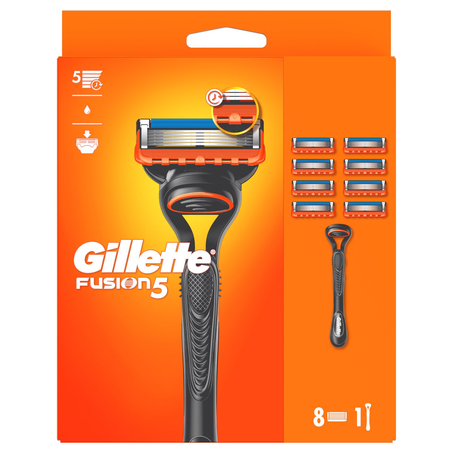 Gillette Fusion Value Pack Razor + 8 Blades (1 Piece) - Storefront EN