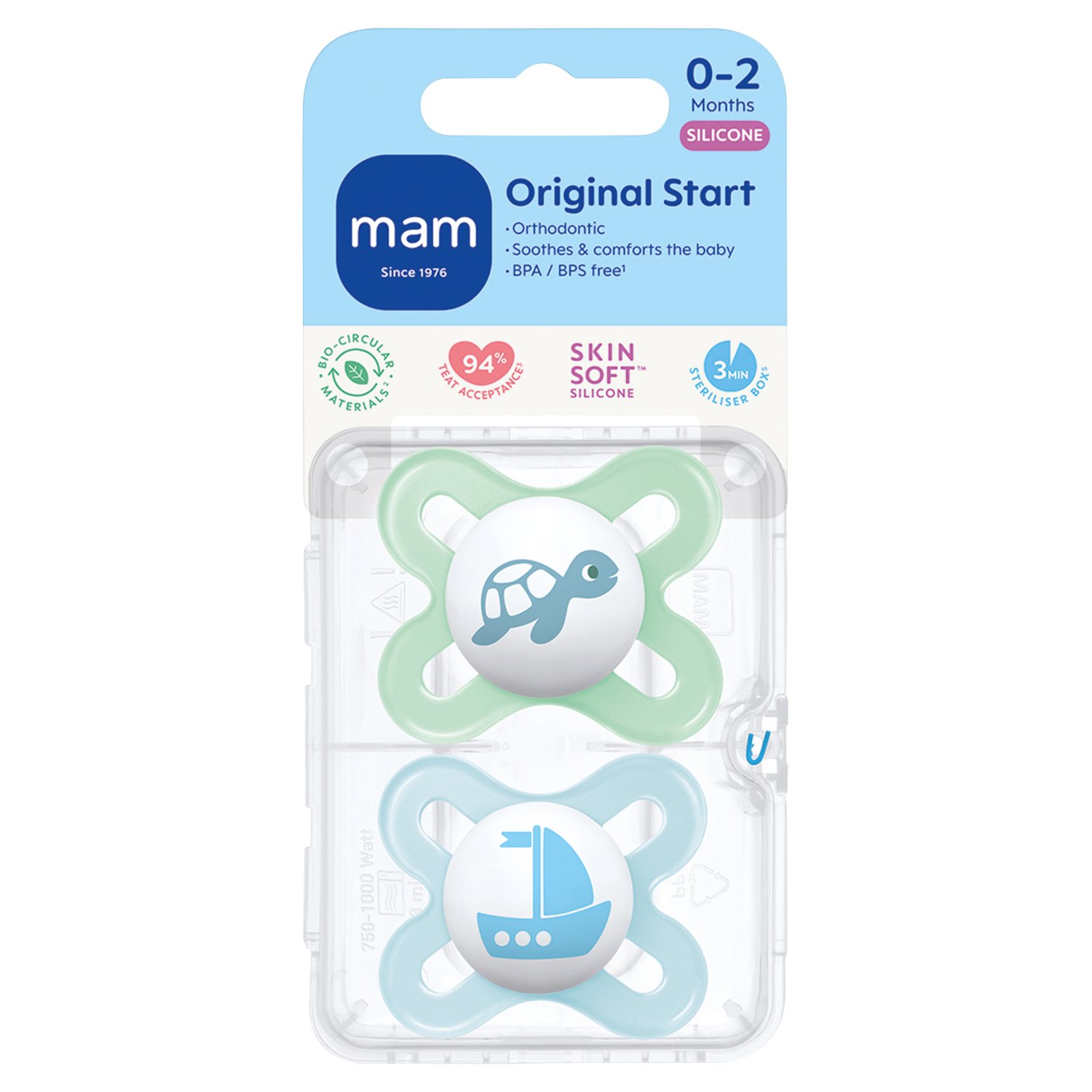 Mam Pure Start 0-2 Months Soothers (2 Piece) - Storefront EN