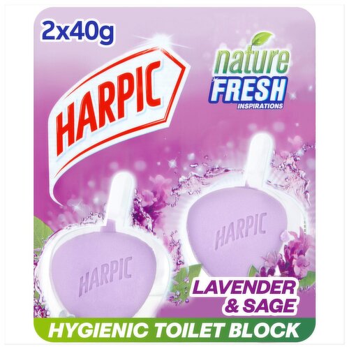Harpic Lavender & Sage Toilet Block 2 Pack (80 g) - Storefront EN