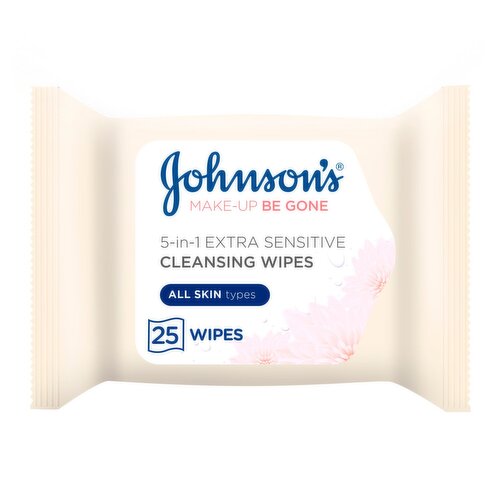 Johnson's Make-Up Be Gone Extra-Sensitive Cleansing Wipes (25 Piece ...