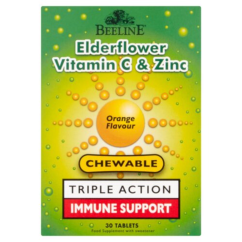 BeeLine Elderflower, Vitamin C & Zinc Chewable Tablets (30 Piece ...