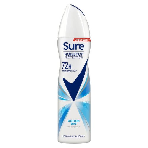 Sure Cotton Dry 48 Hour Antiperspirant Deodorant Spray (150 ml ...