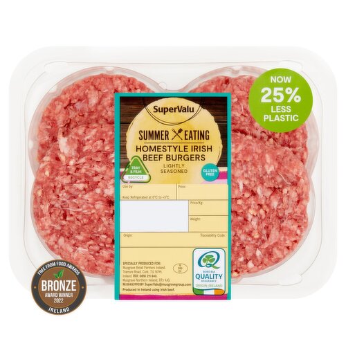 SuperValu Fresh Irish Homestyle Beef Burgers (500 g) - Storefront EN
