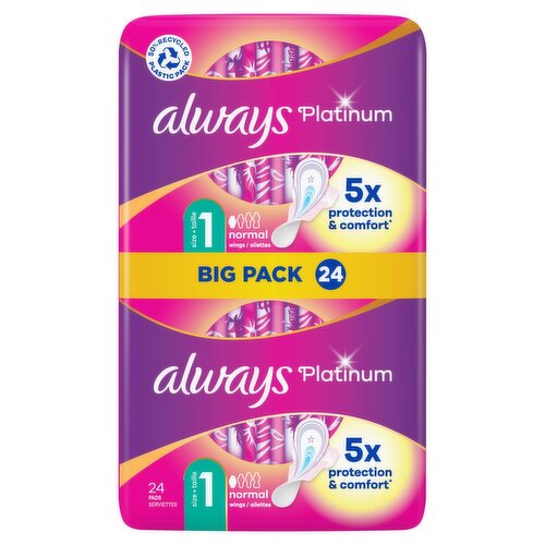 Always Platinum Normal Pads with Wings 24 Pack (24 Piece) - Storefront EN