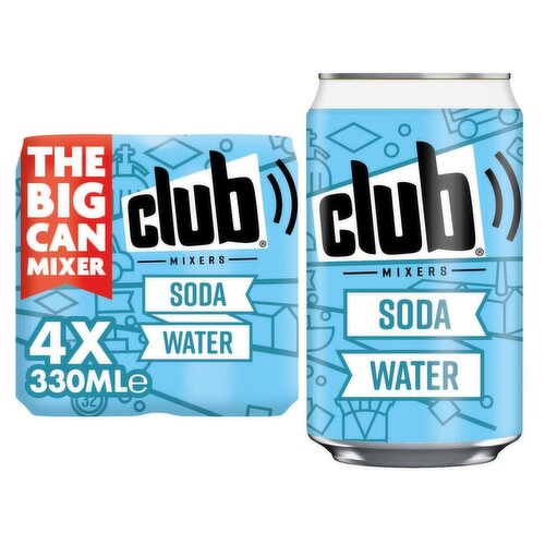 Club Mixers Soda Water Can 4 Pack (330 ml) - Storefront EN