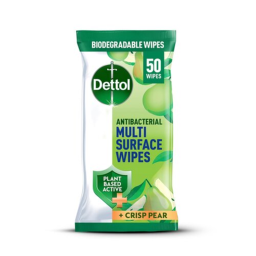 Dettol Tru Clean Bio Antibacterial Wipes Pear 50s (50 Piece ...