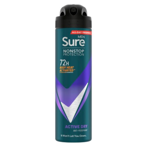 Sure For Men Non Stop 72 Hour Antiperspirant Deodorant Active Dry ...
