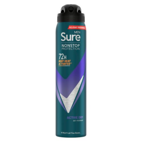 Sure For Men Non Stop 72 Hour Antiperspirant Deodorant Active Dry ...