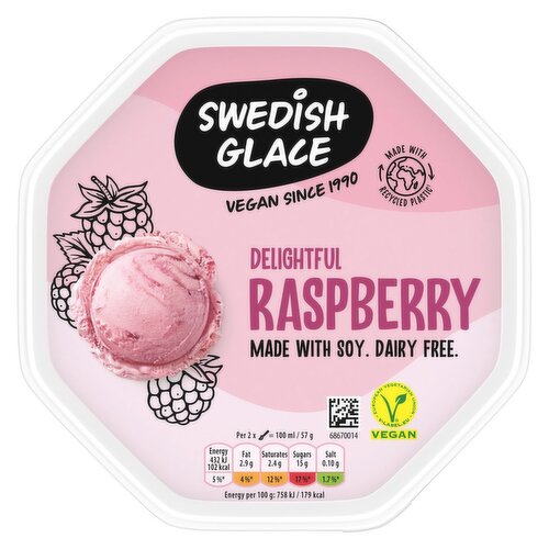 Swedish Glace Raspberry Dairy Free Tub (750 ml) - Storefront EN