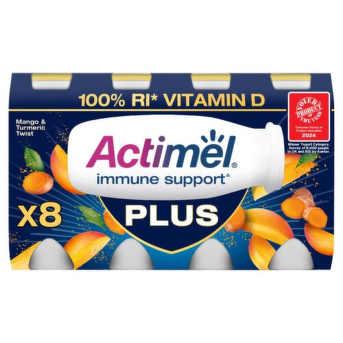 Danone Actimel Plus Mango Tumeric Twist Drink 8 Pack (100 g ...