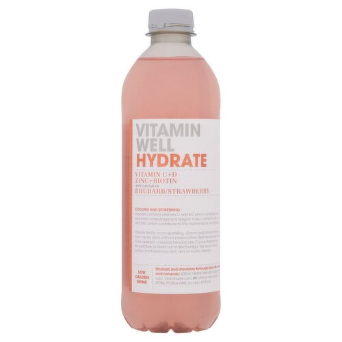 Vitamin Well Hydrate Rhubarb Strawberry Drink (500 ml) - Storefront EN