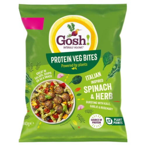 Gosh Italian Inspired Spinach & Herb Protein Veg Bites (140 g ...